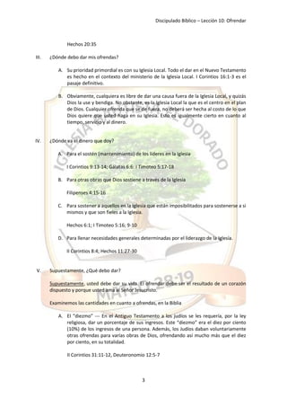 Discipulado biblico ibed leccion10-ofrendar | PDF