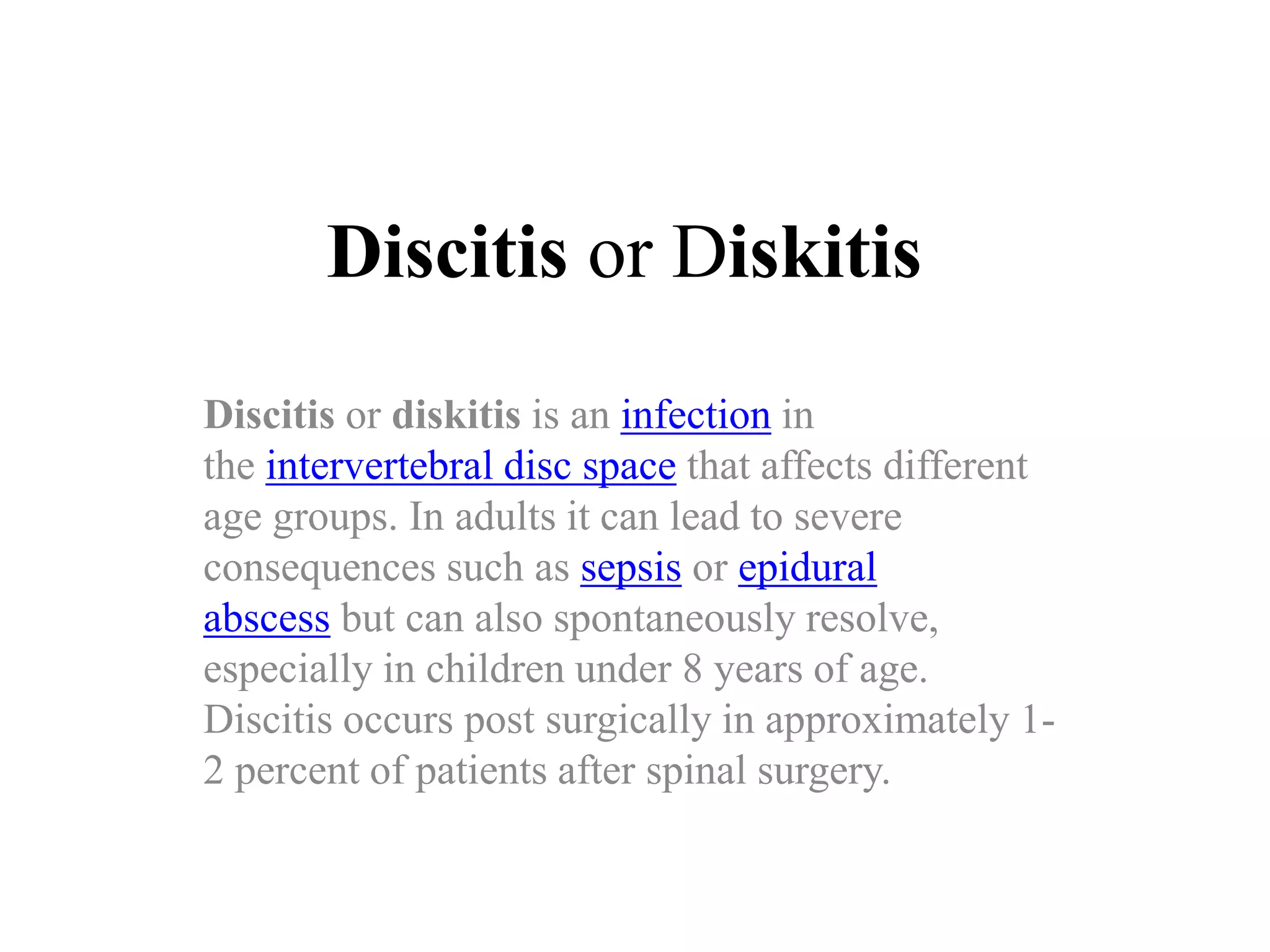 Discitis | PPTX