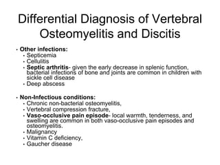 Discitis and osteomyelitis in Sickle cell disease | PPTX | Bone and ...