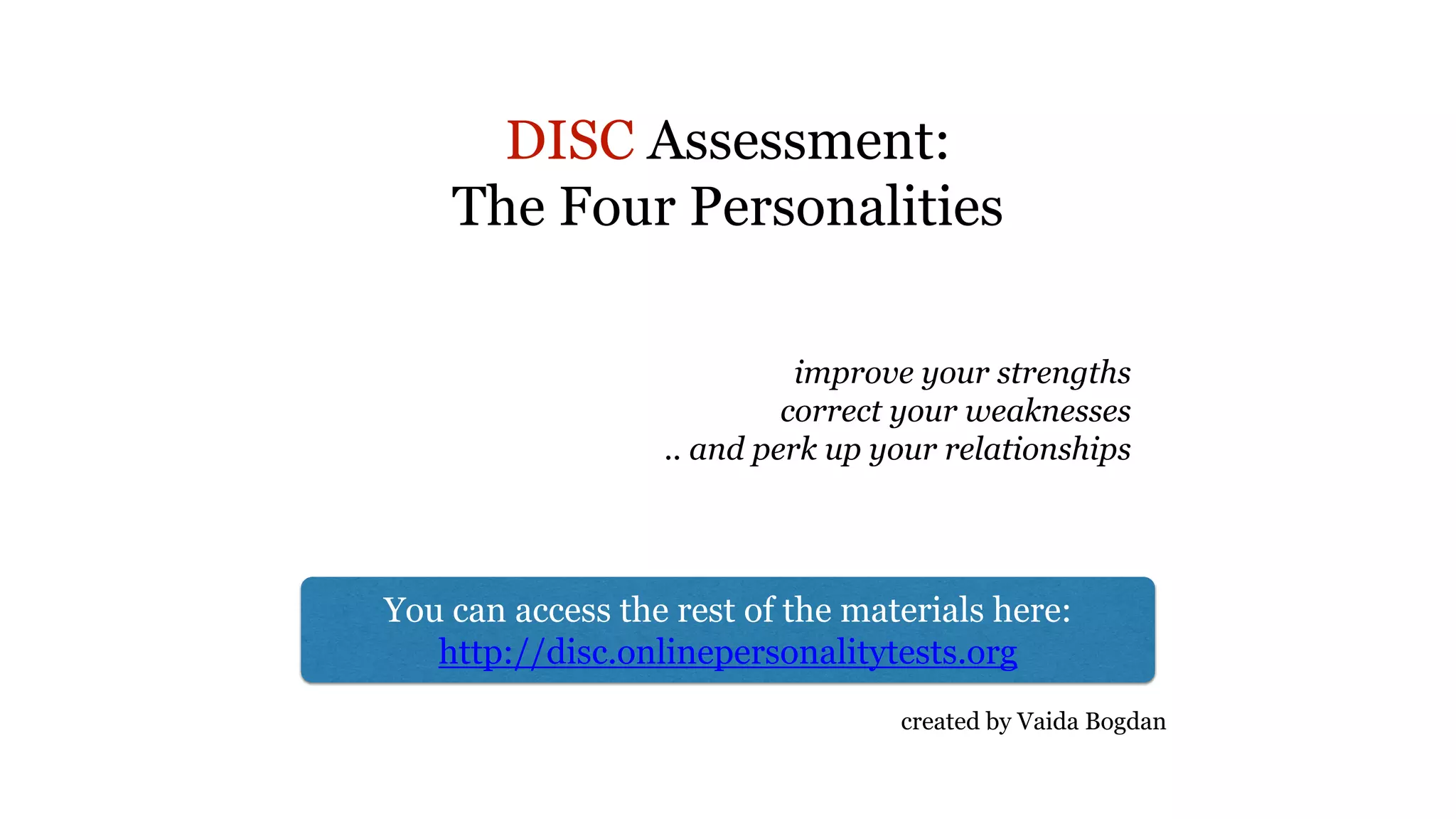 Test Your Personality Using The DISC Assessment Tool | PPT