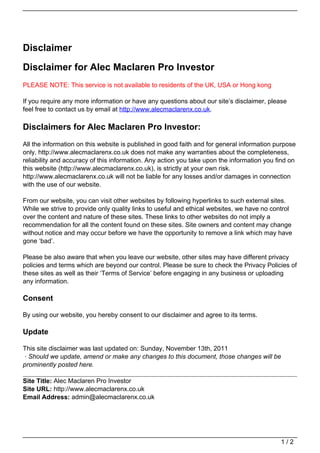 Disclaimer | PDF | Internet Safety | Parenting