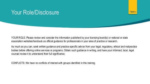 TBHI Disclaimer and Enrollment | PPT