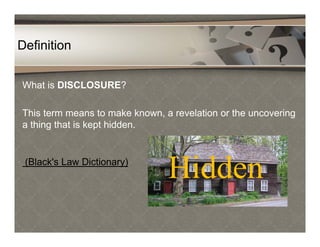 MA CEU DISCLOSURES.....DISCLOSURES....DISCLOSURES - RE91R14 | PPT