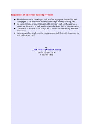 Disclosure requirements in a listed company for us for Acquisition or ...