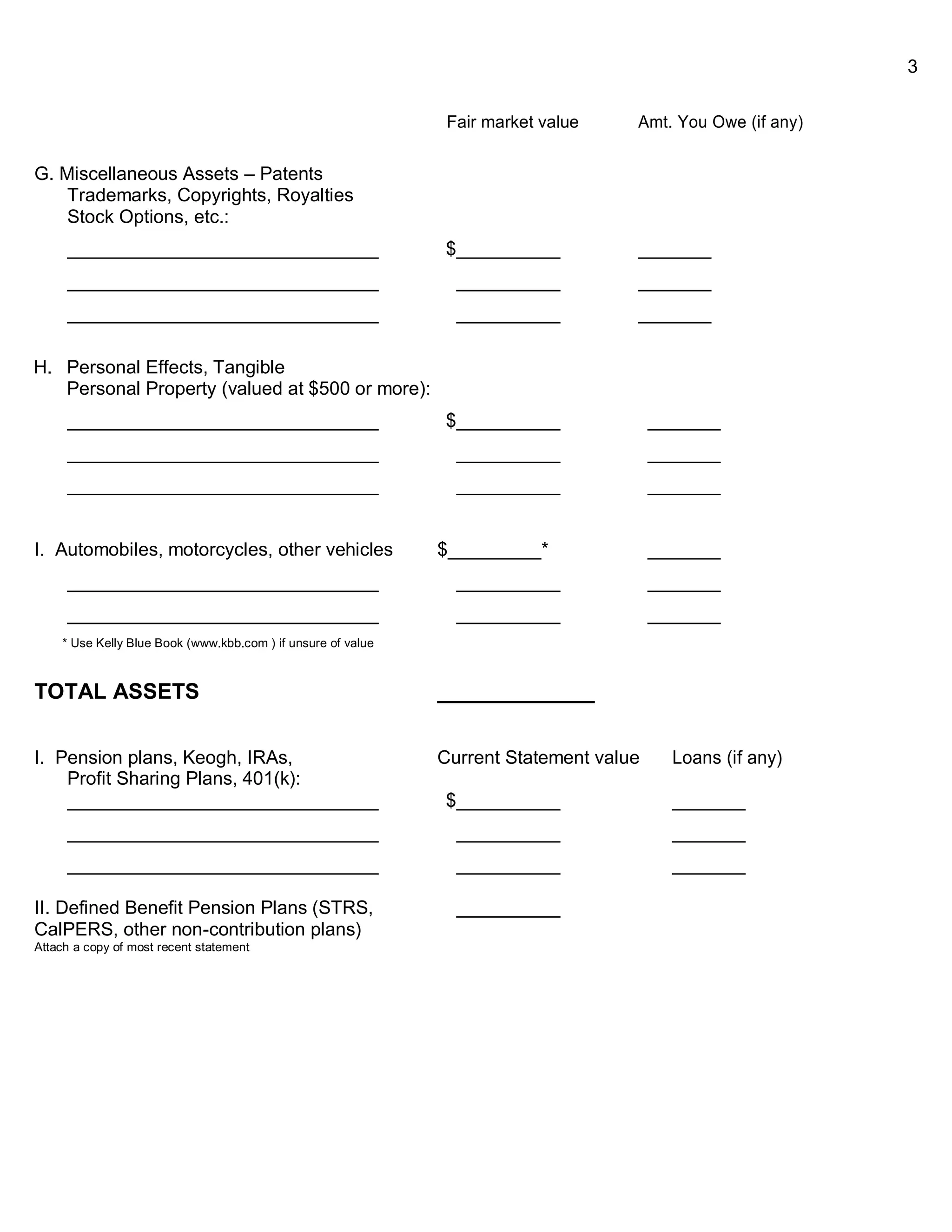 Disclosures worksheet for premarital agreements and prenuptial ...