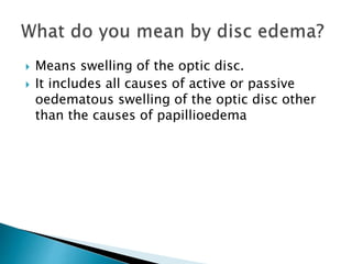 Disc oedema | PPTX
