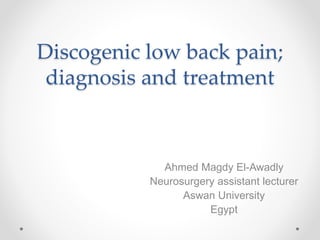 Discogenic low back pain | PPTX