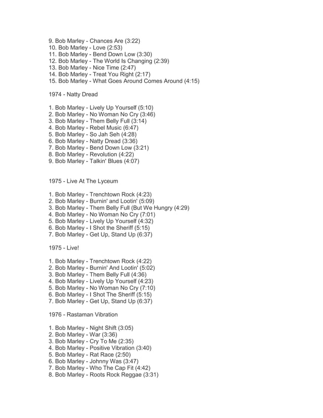 Discografia de bob marley, Bob Marley | PDF