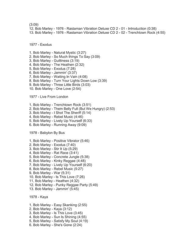 Discografia de bob marley, Bob Marley | PDF