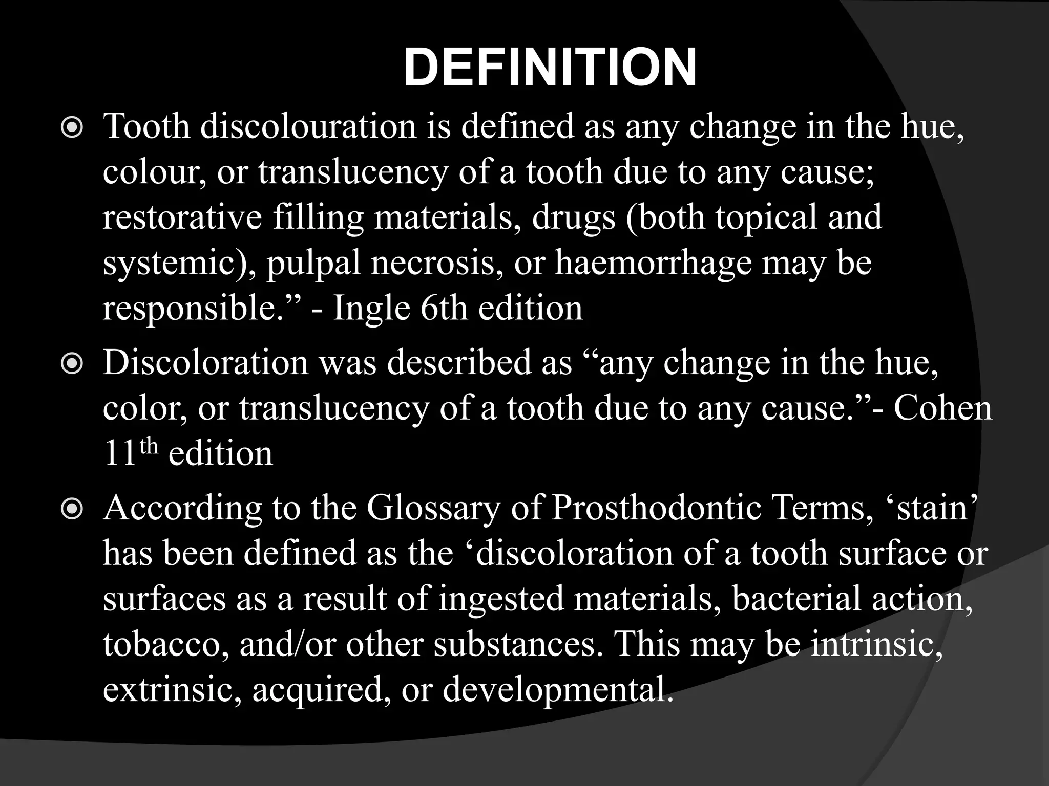TOOTH DISCOLORATION AND BLEACHING | PPTX