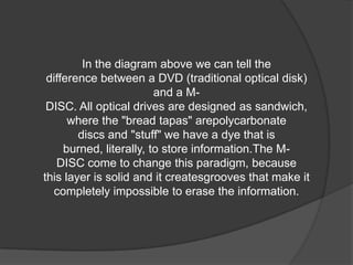 Disco m disc | PPTX | Data Storage and Warehousing | Computing