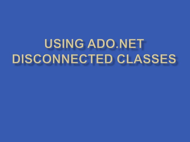 Disconnected data | PPTX | Databases | Computer Software and Applications