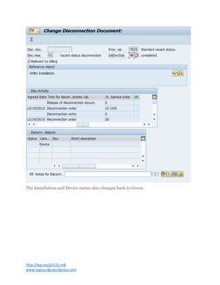 Disconnection/Reconnection of a Utilities Installation | PDF