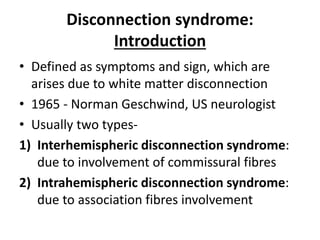 Disconnection syndrome | PPTX