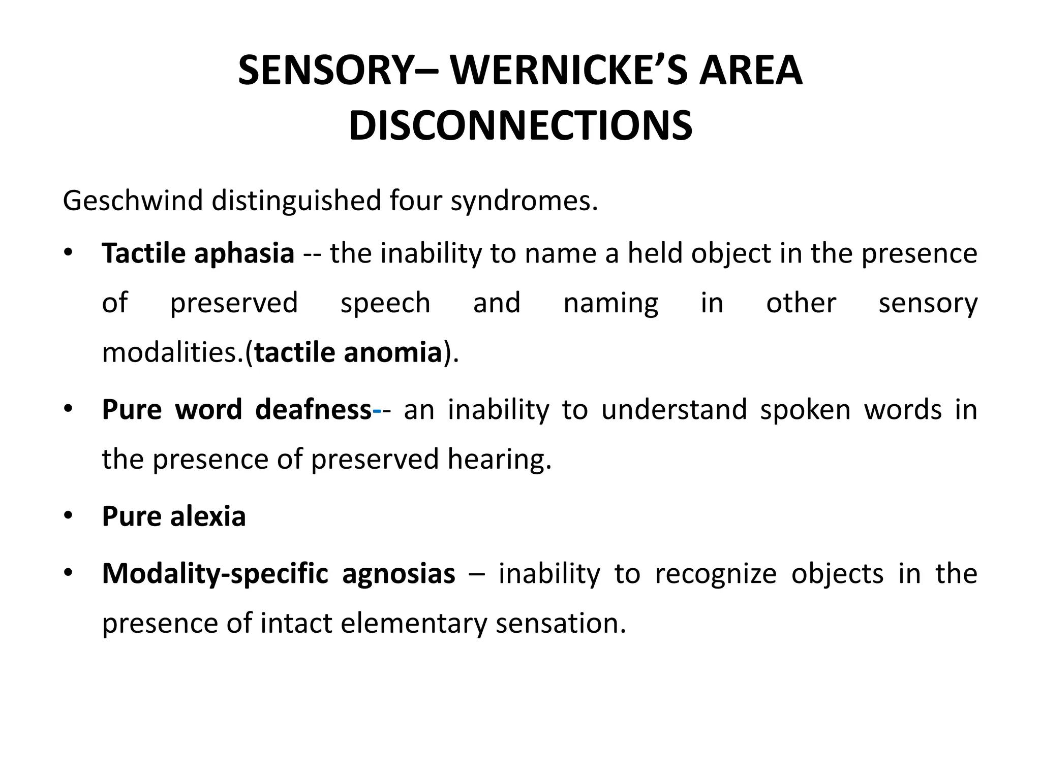 Disconnection syndromes sharath | PPTX