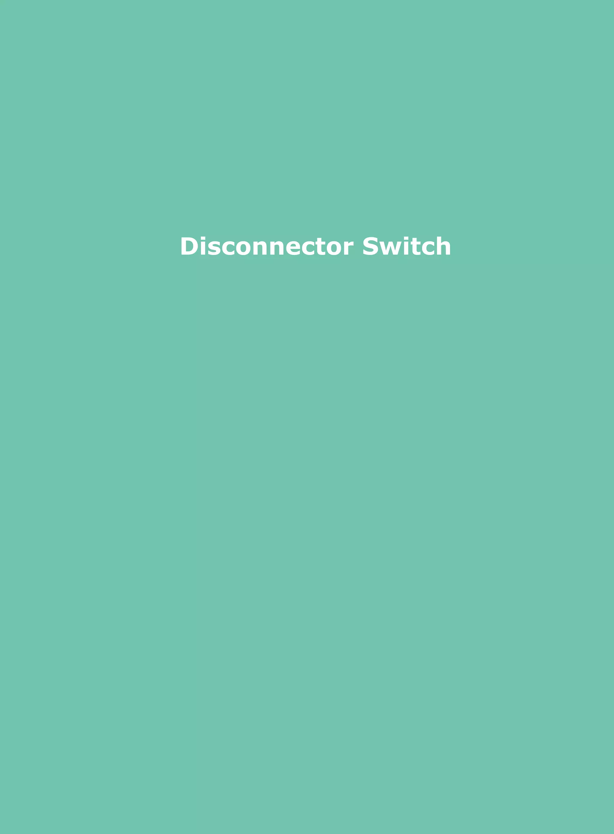 Disconnector switch catalogue | PDF