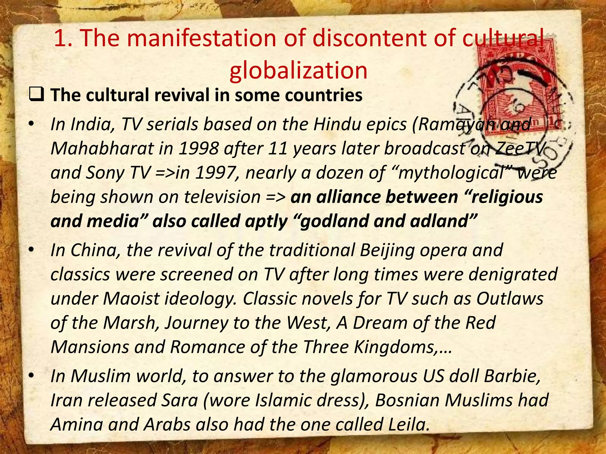 Discontent of cultural globalization | PPT