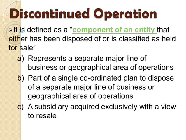 Discontinued operation | PPTX