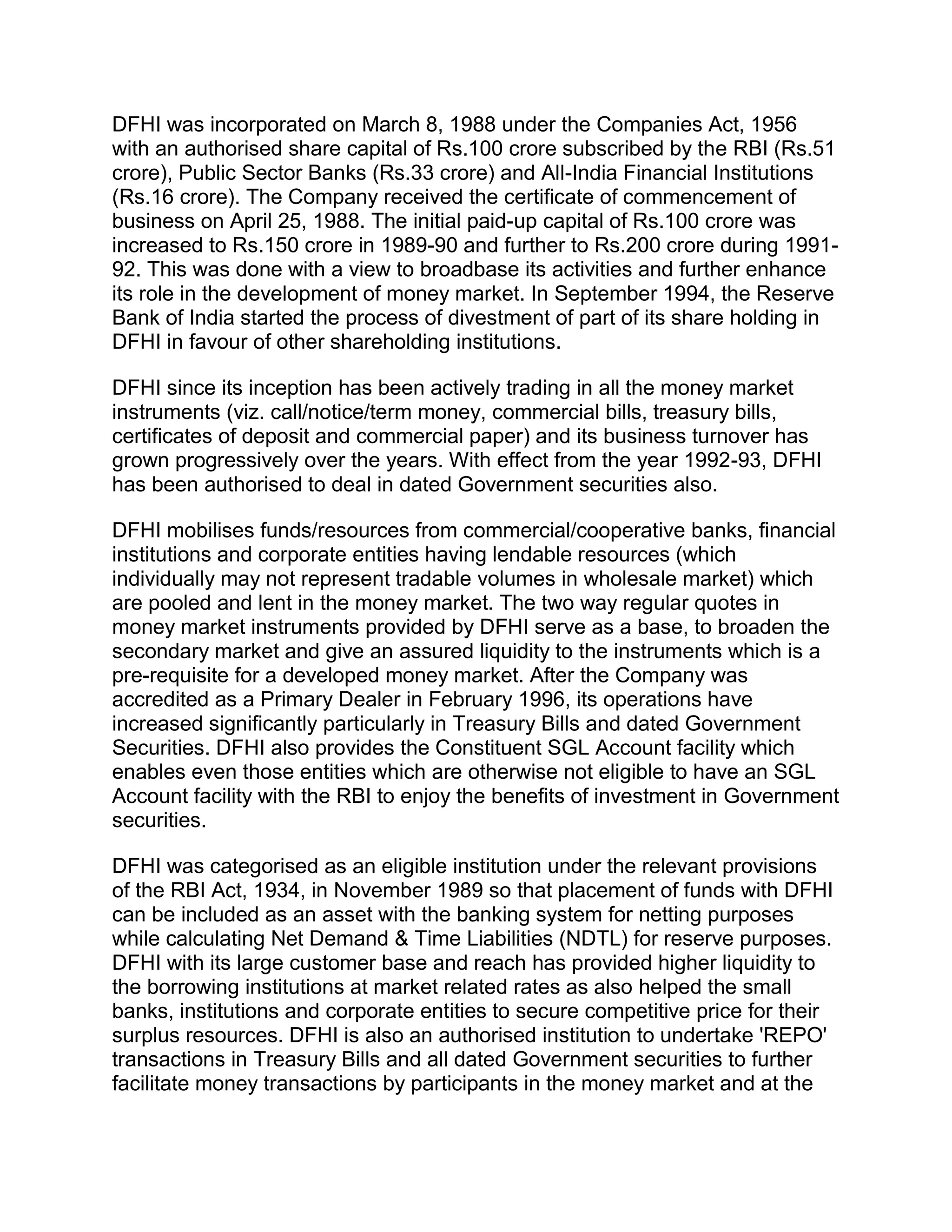 Discount and finance house of india ltd | DOCX