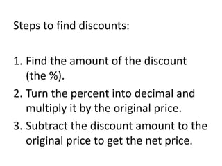 Discount and markups | PPTX