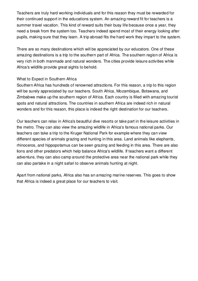 Teacher Travel: Southern Africa - A Great Summer Travel for Teachers