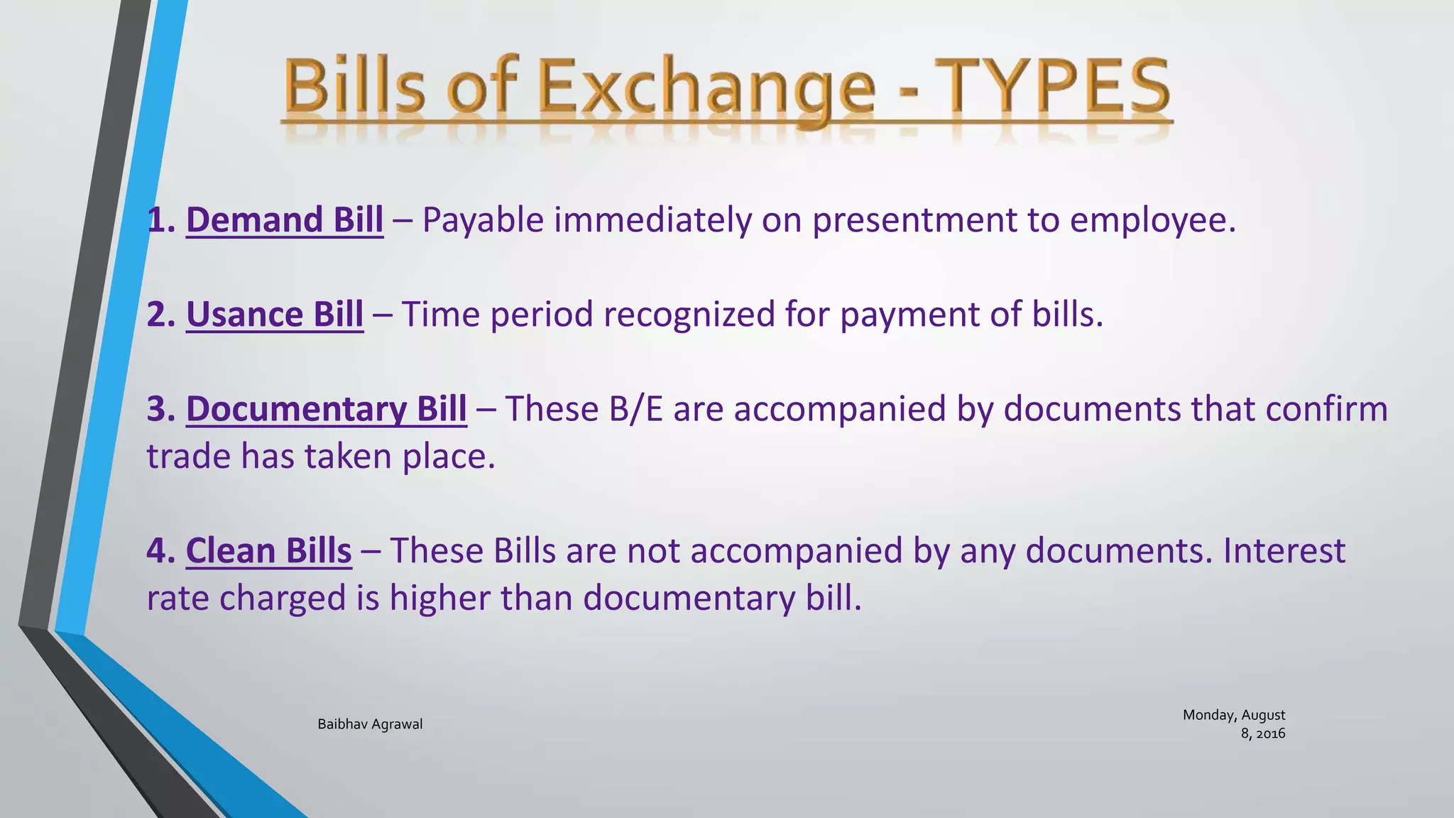 Discounting of Bills of Exchange | PPTX