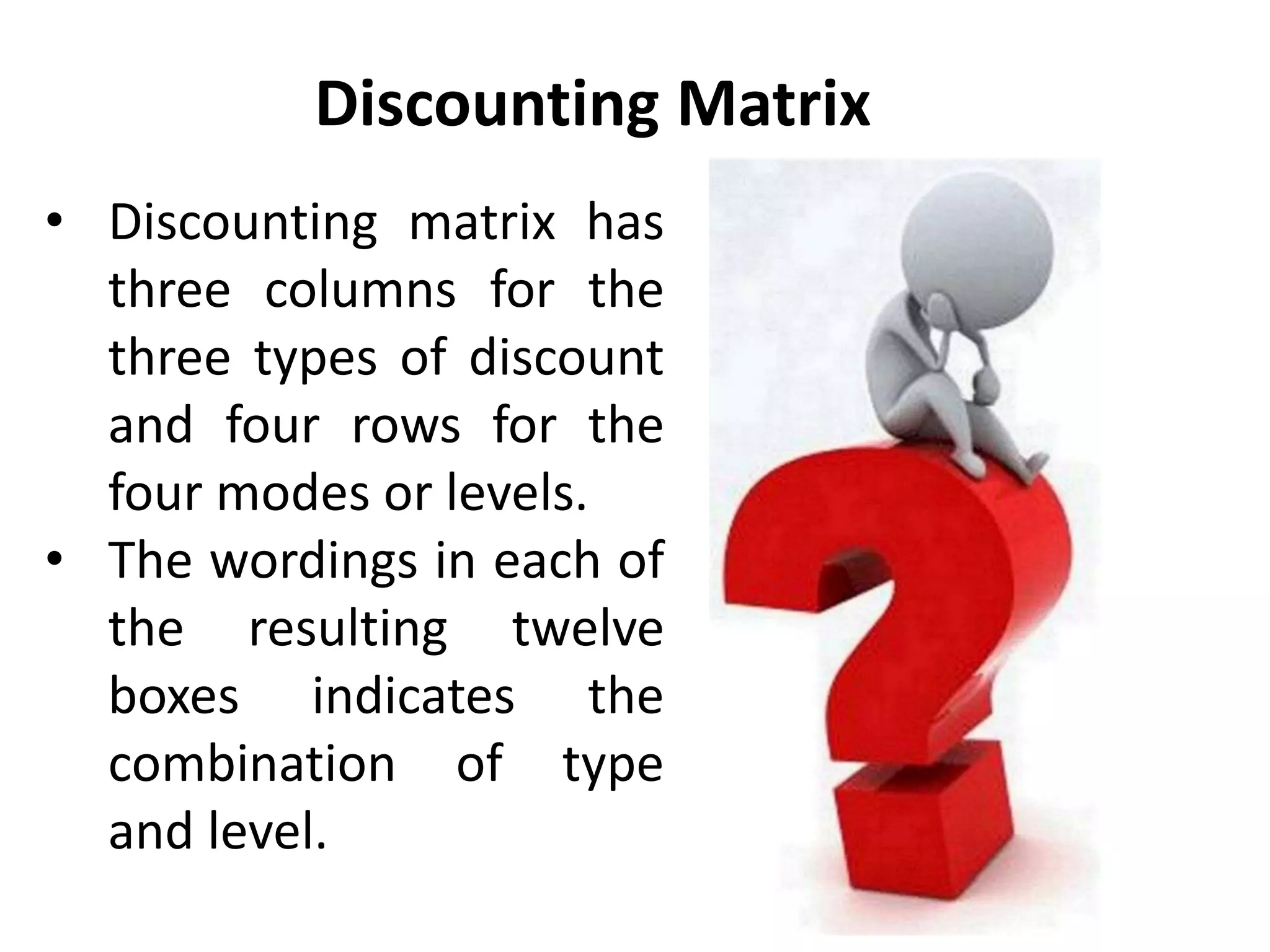 Discount matrix (Transactional analysis / TA is an integrative approach ...