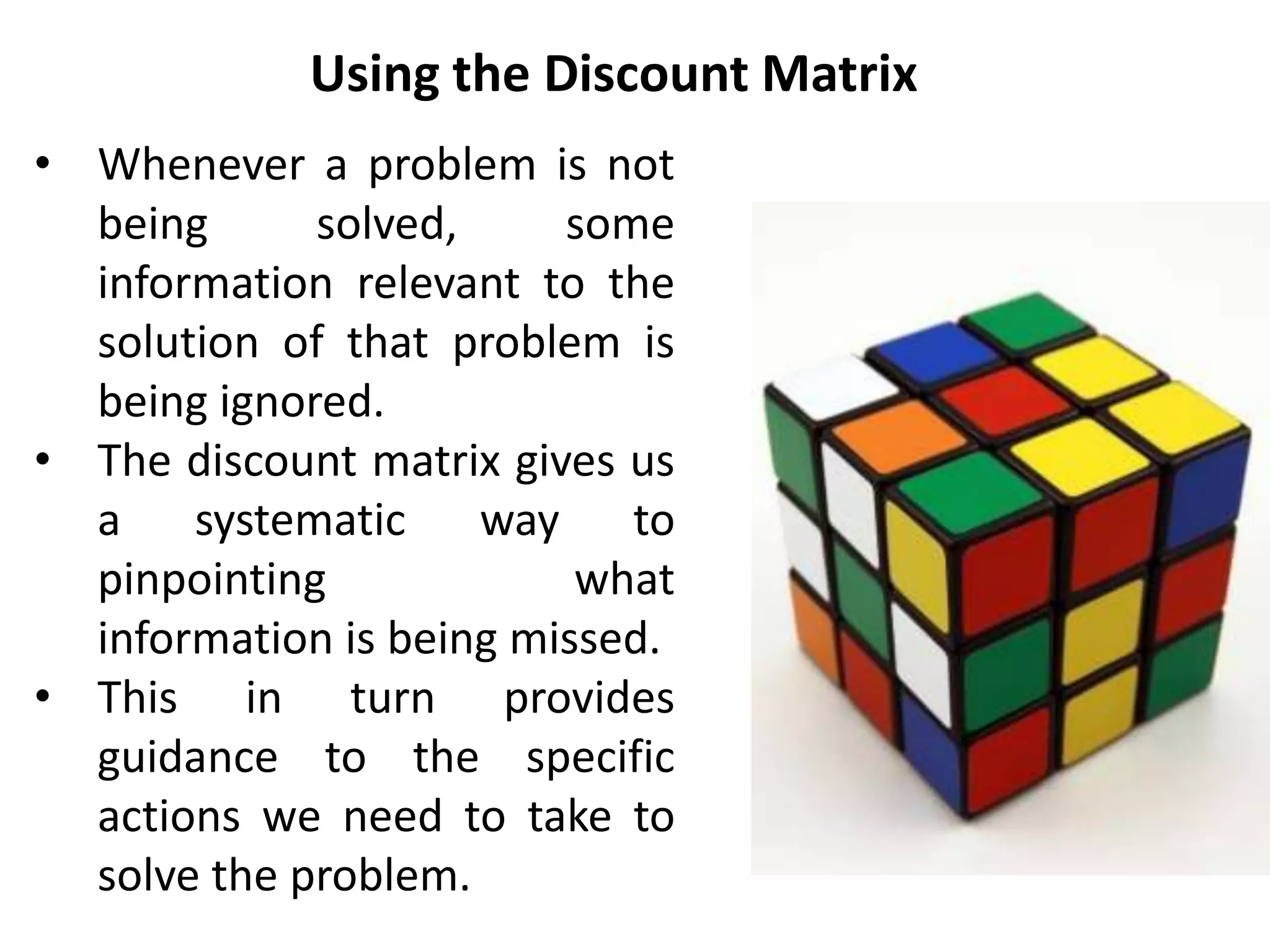 Discount matrix (Transactional analysis / TA is an integrative approach ...