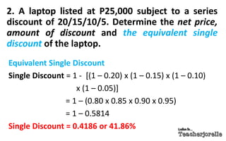 Example Trade Discount Series