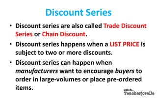 Example Trade Discount Series
