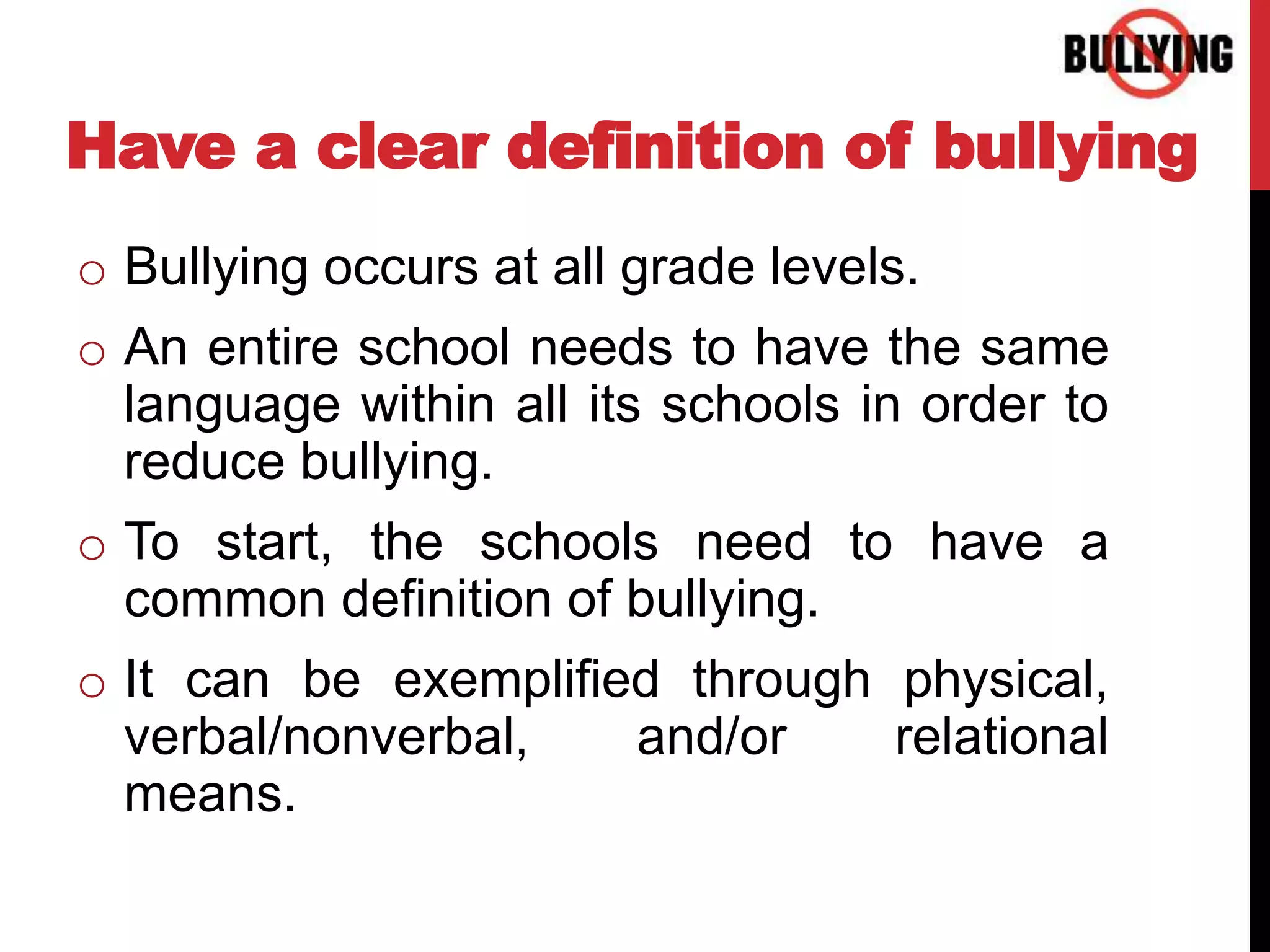 Discouraging the trend of bullying | PPTX