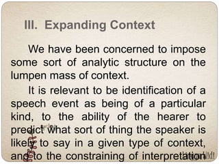 DISCOURSE The Role of Context in Interpretation | PPTX