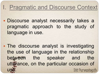 DISCOURSE The Role of Context in Interpretation | PPTX