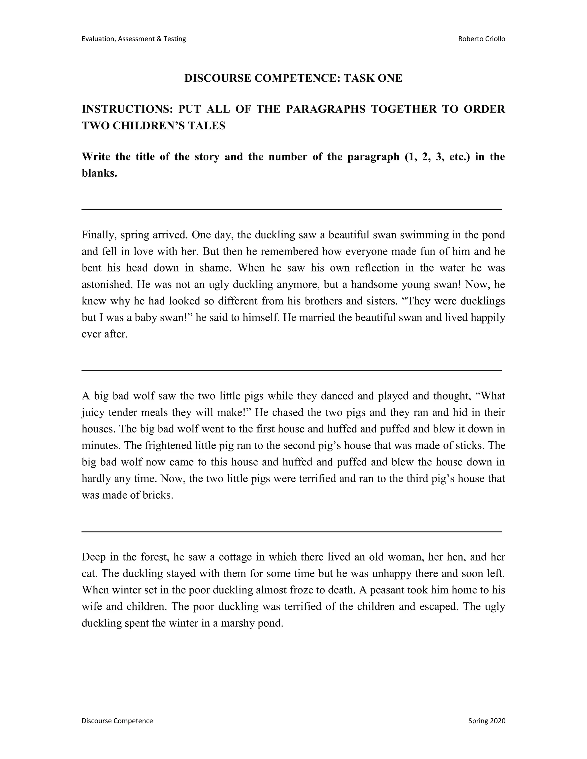 Discourse competence-task-one | PDF