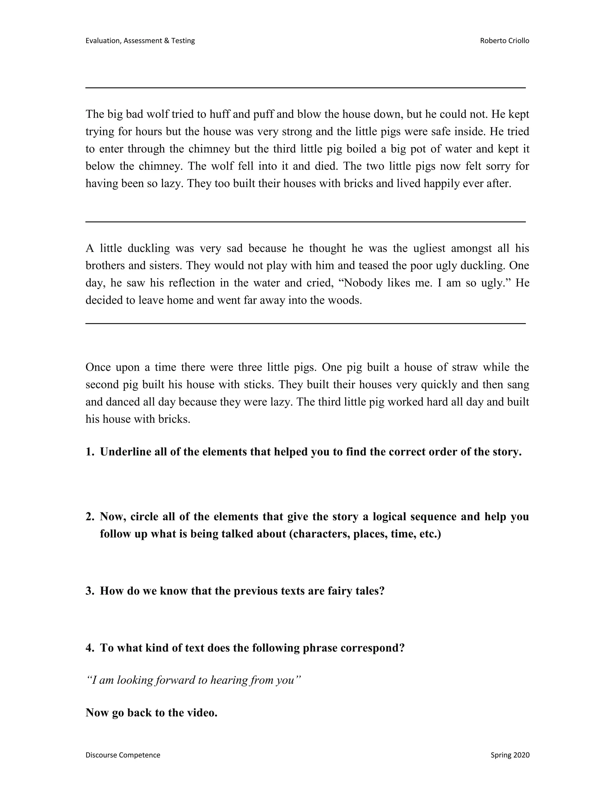 Discourse competence-task-one | PDF