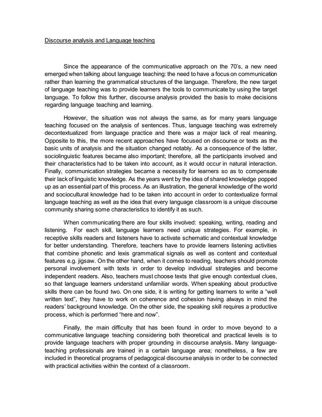 Discourse summary | PDF Discourse summary | PDF