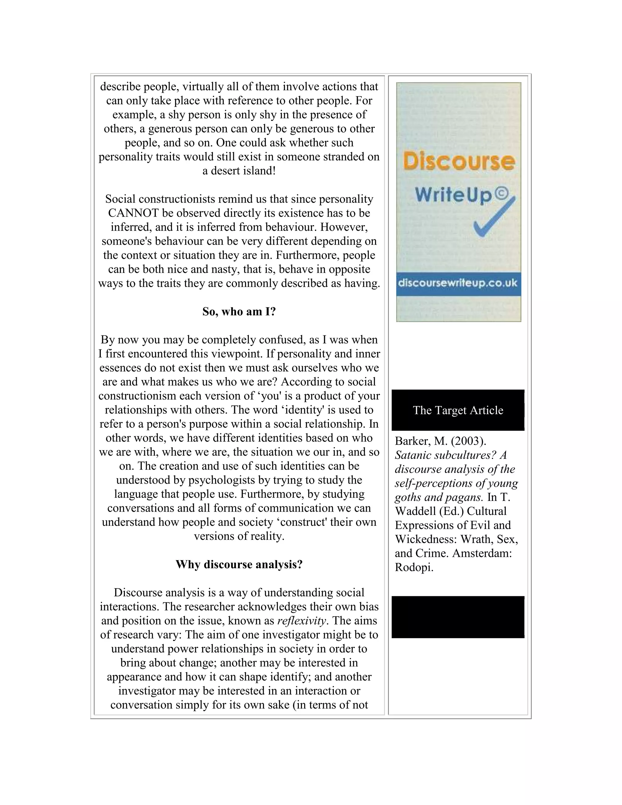 Discourse analysis | DOCX