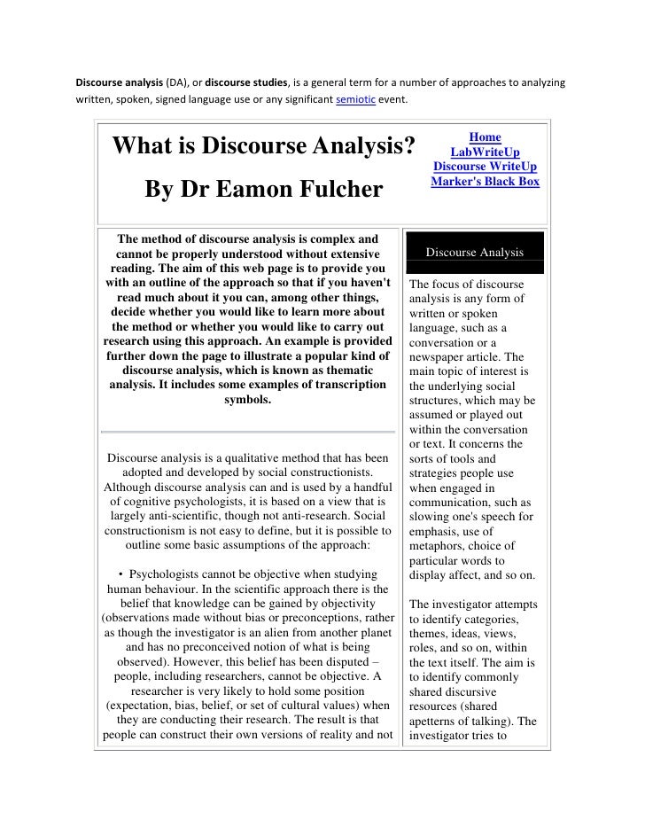 Discourse analysis