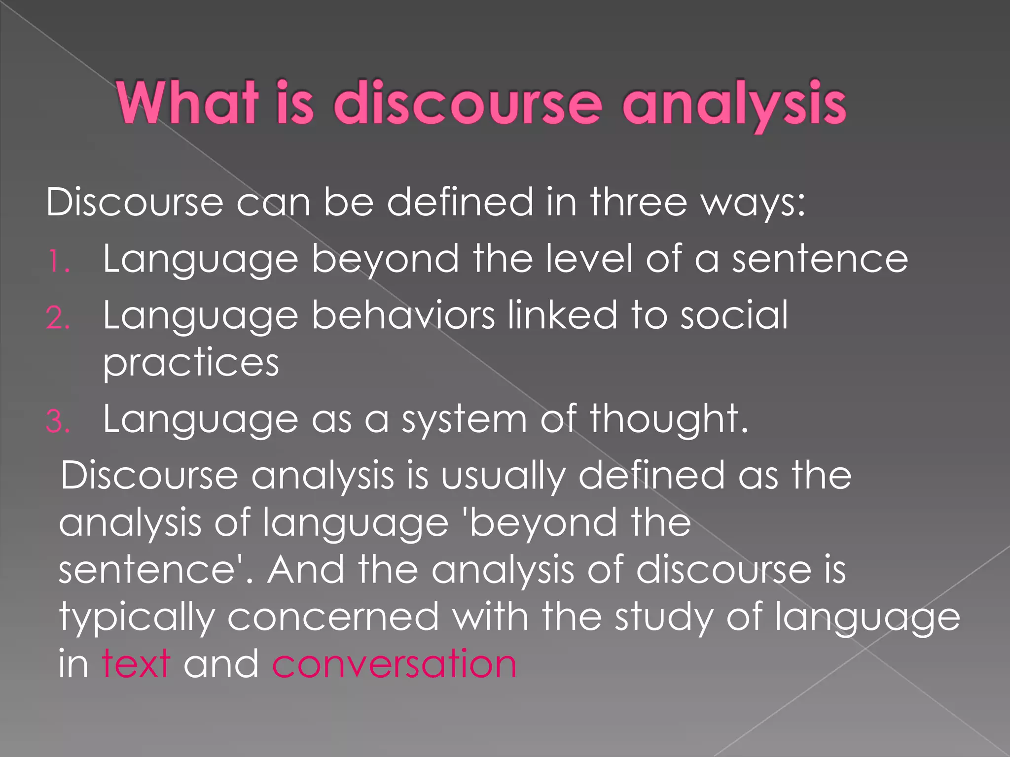 Discourse analysis | PPTX