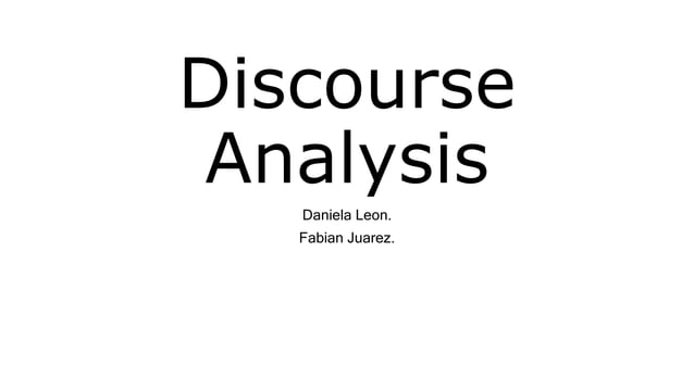 Discourse analysis | PPT