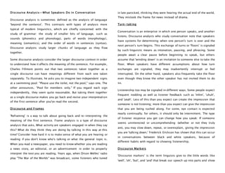 Discourse Analysis—What Speakers Do in Conversation | DOCX