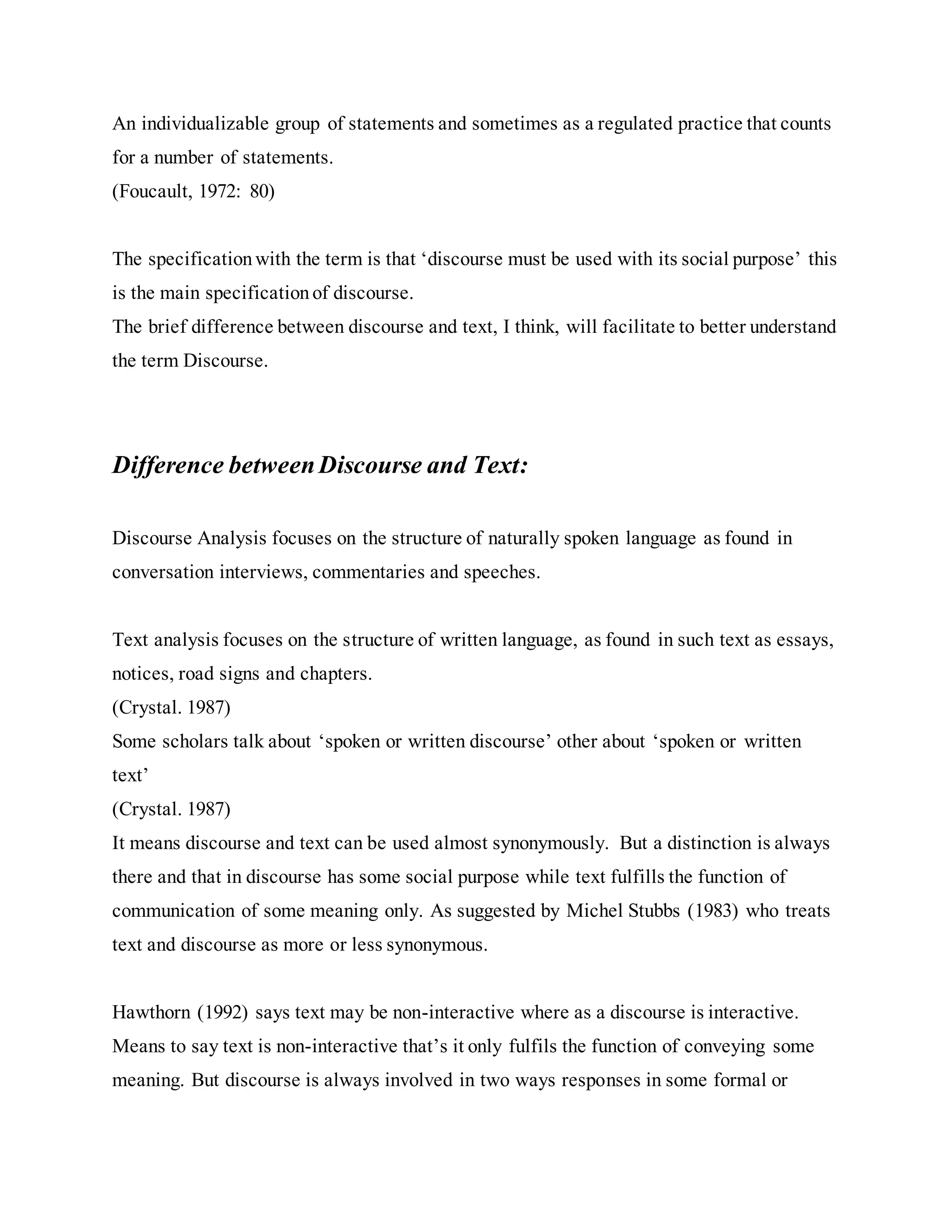 Discourse analysis | DOCX