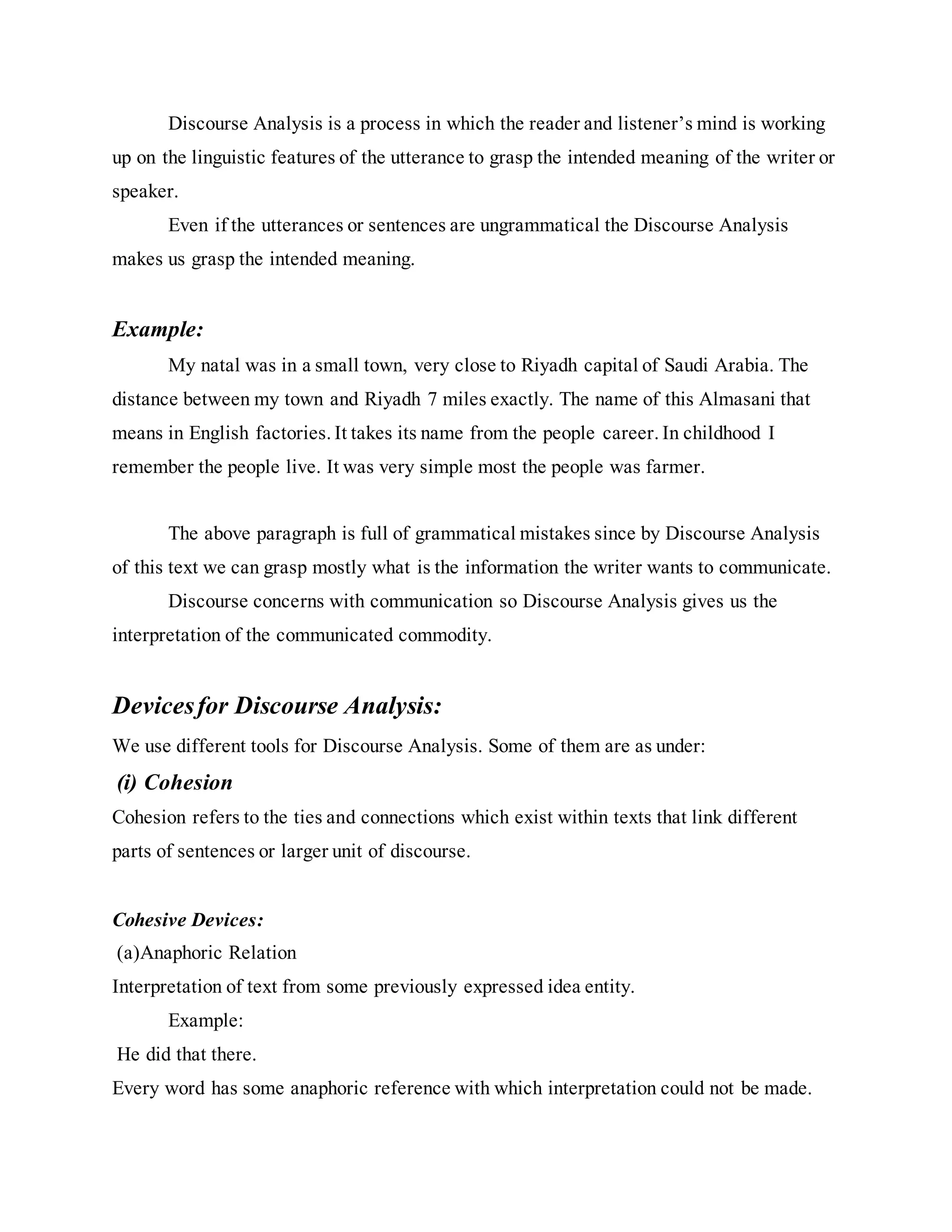 Discourse analysis | DOCX