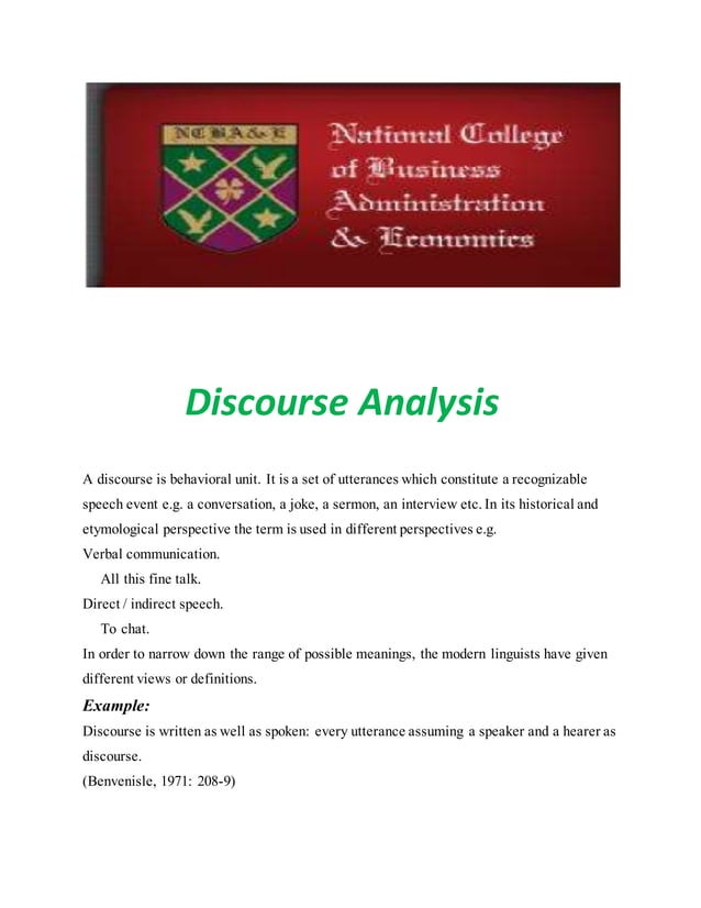 Discourse analysis | PDF
