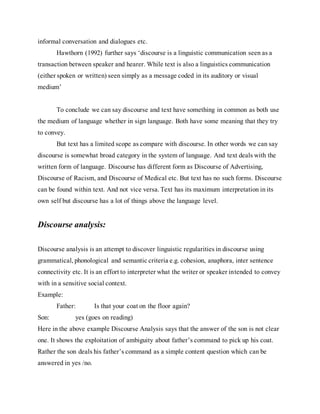 Discourse analysis | DOCX