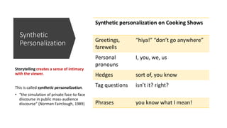 Discourse analysis of cooking shows, celebrity chefs | PDF