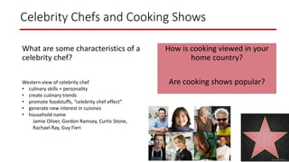 Discourse analysis of cooking shows, celebrity chefs | PDF