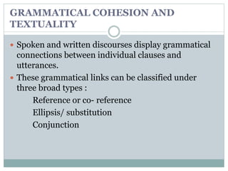 Discourse analysis and grammar | PPTX