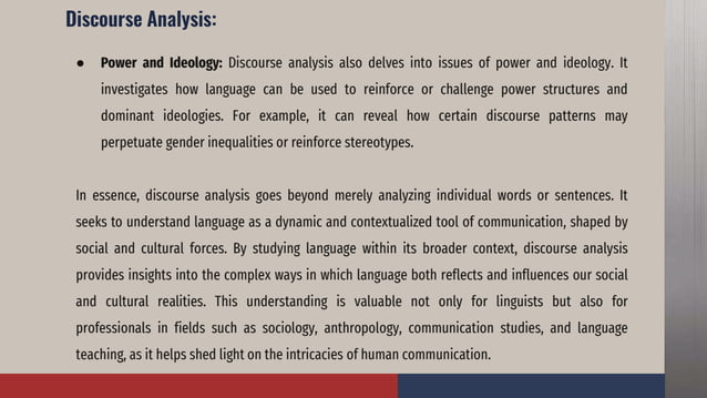 Discourse Analysis and Language Teaching.pptx | Education
