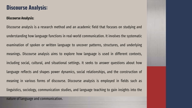 Discourse Analysis and Language Teaching.pptx | Education